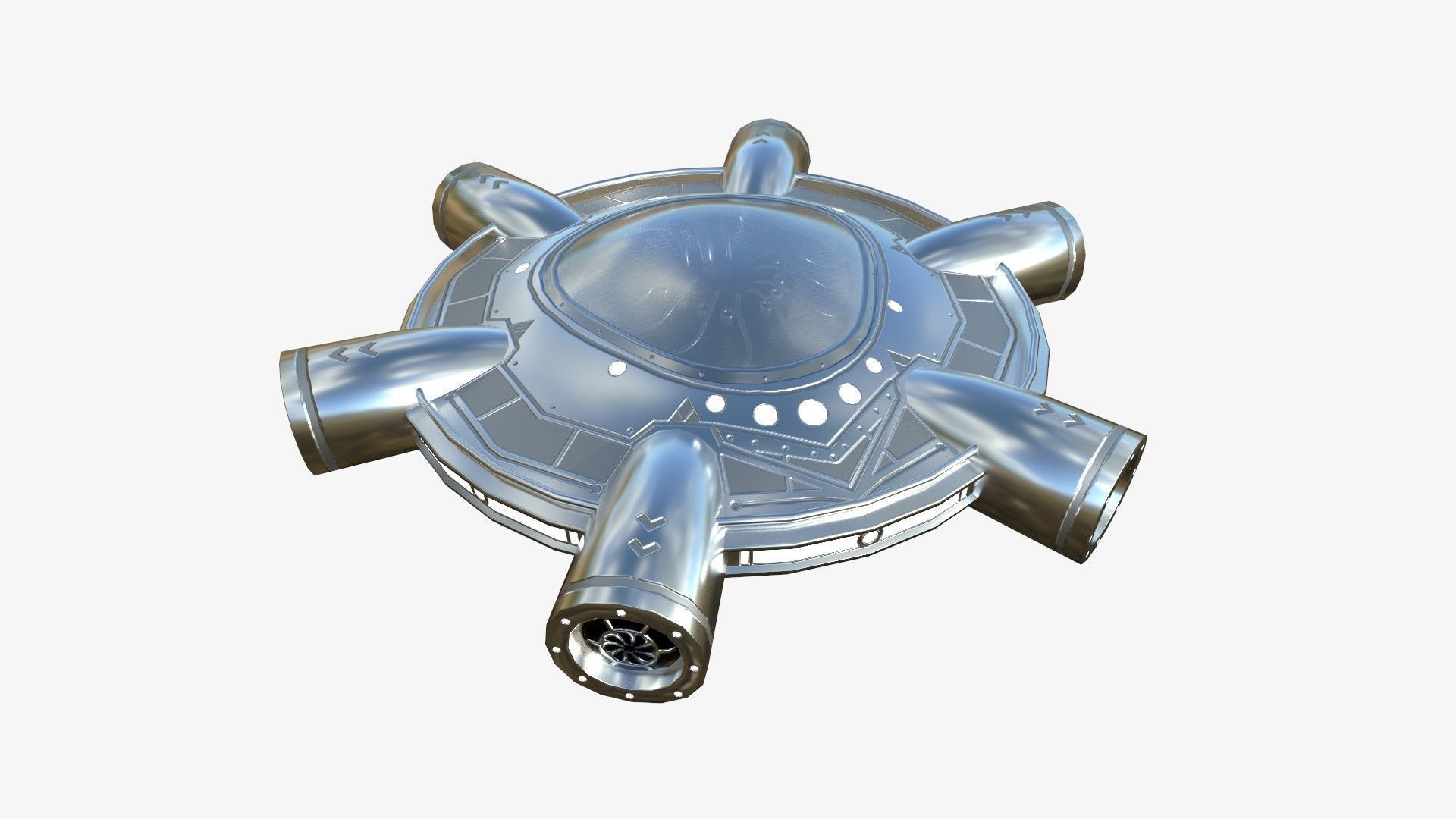 3D model Alien Spaceship UFO J02 Aluminum - Sci Fi Spacecraft Design VR ...