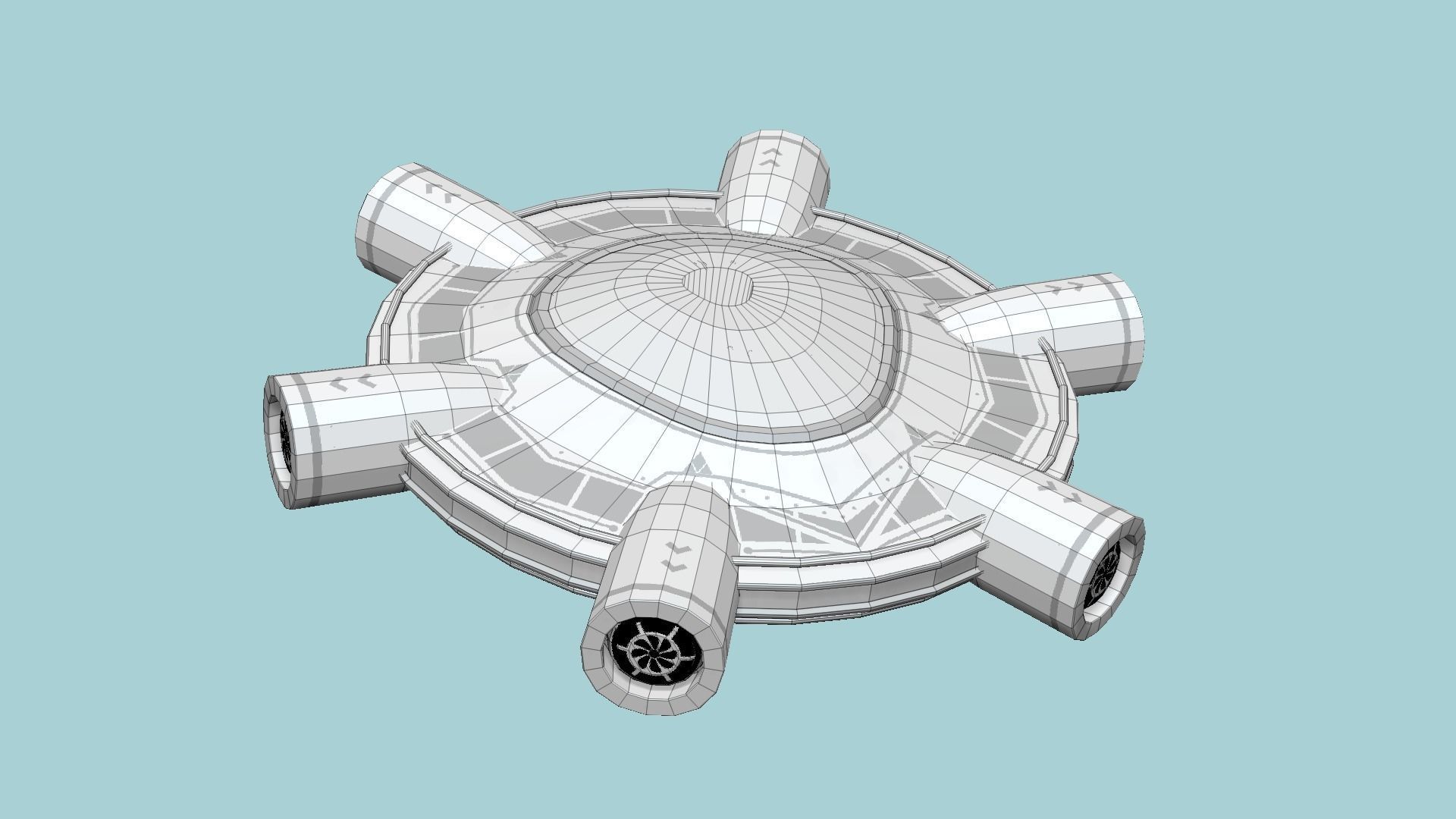 3D model Alien Spaceship UFO J02 Aluminum - Sci Fi Spacecraft Design VR ...