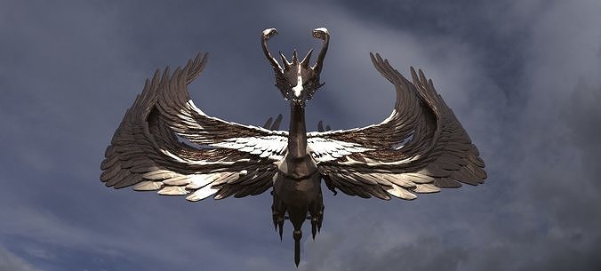 Stylized Phoenix Bird statue 1 3D model | CGTrader
