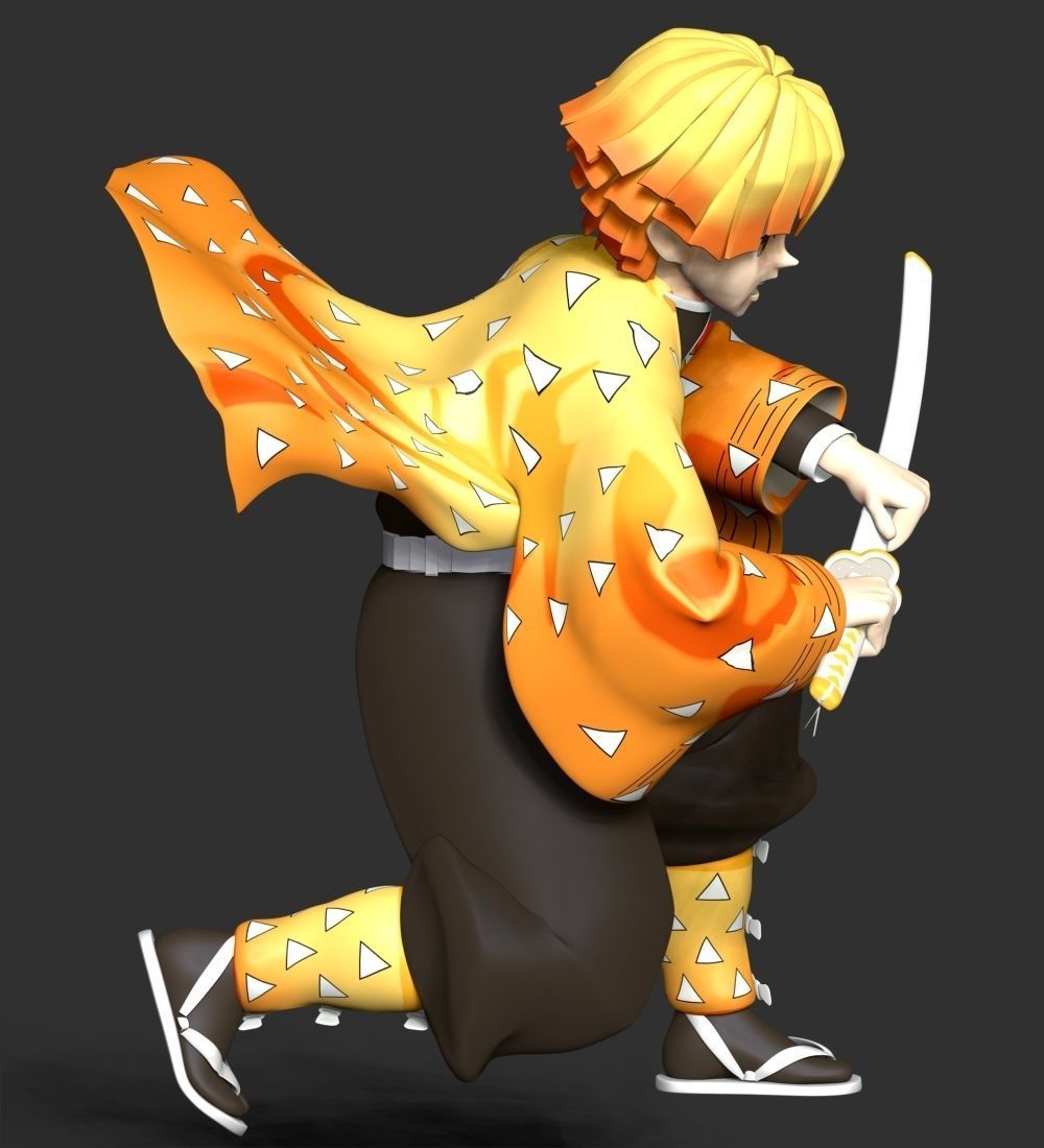 Zenitsu Agatsuma - Demon Slayer 3D model 3D printable | CGTrader