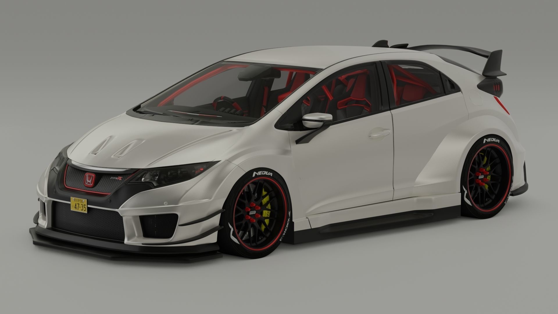 Civic Type R 2015 Custom Widebody Kit 3D model | CGTrader