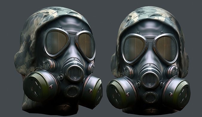 3D model Gas mask helmet 3d model military combat Low-poly VR / AR ...