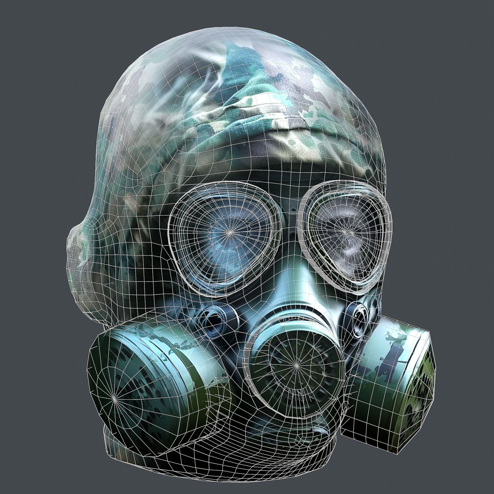 3D model Gas mask helmet 3d model military combat Low-poly Low-poly VR ...