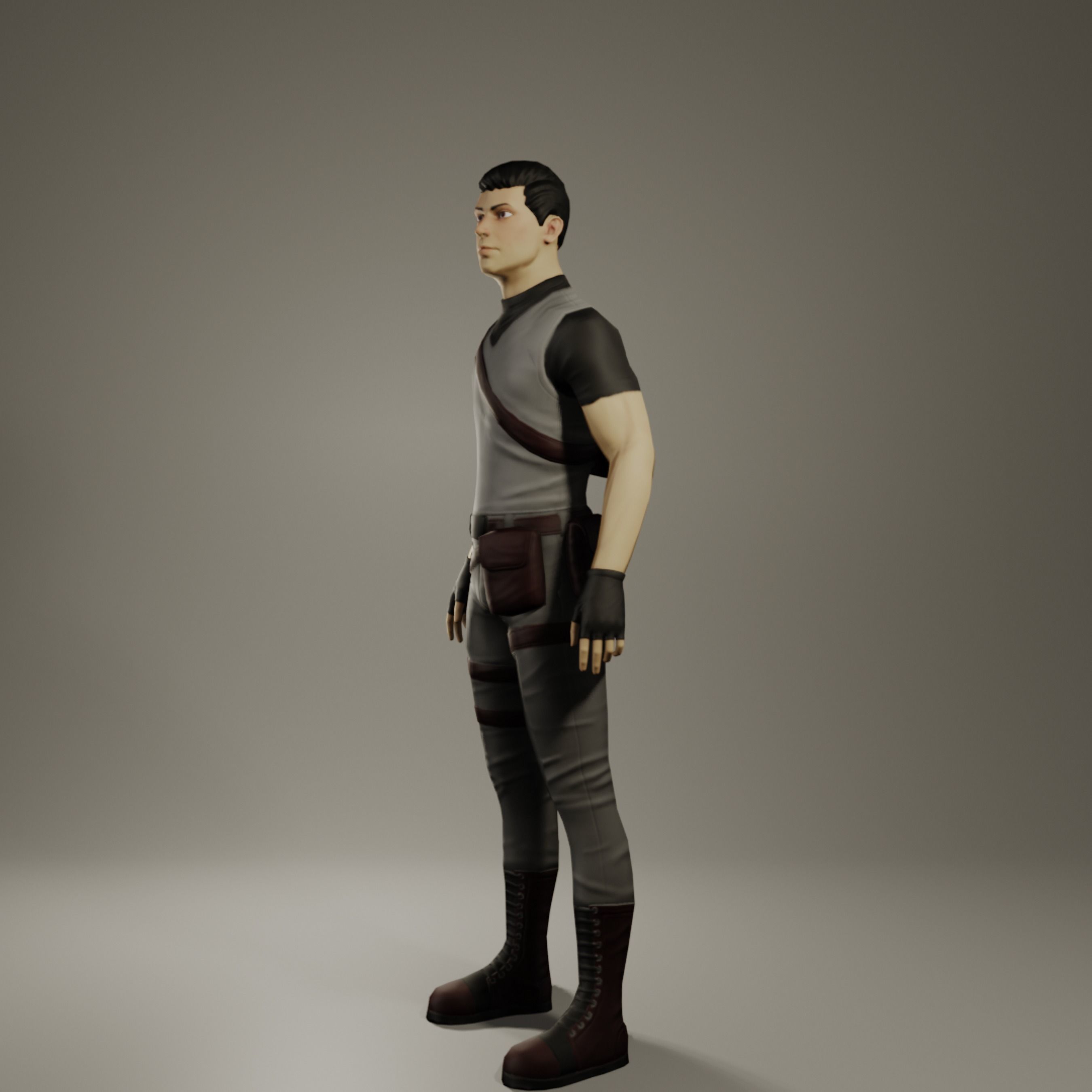 Male Adventurer Low Poly Char free VR / AR / low-poly 3D model animated ...