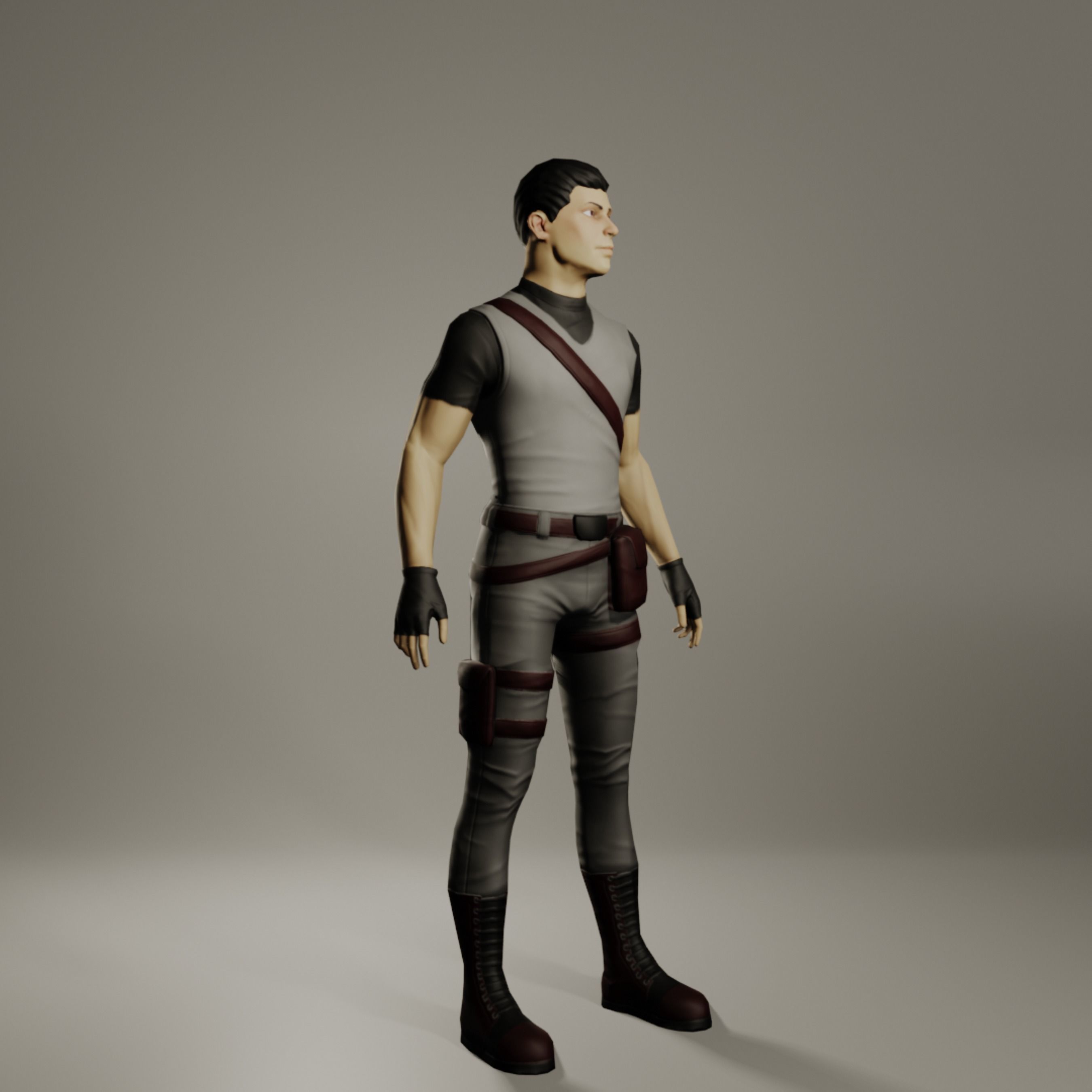 Male Adventurer Low Poly Char free VR / AR / low-poly 3D model animated ...