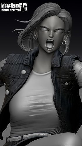 Android Number 18 3D model 3D printable | CGTrader