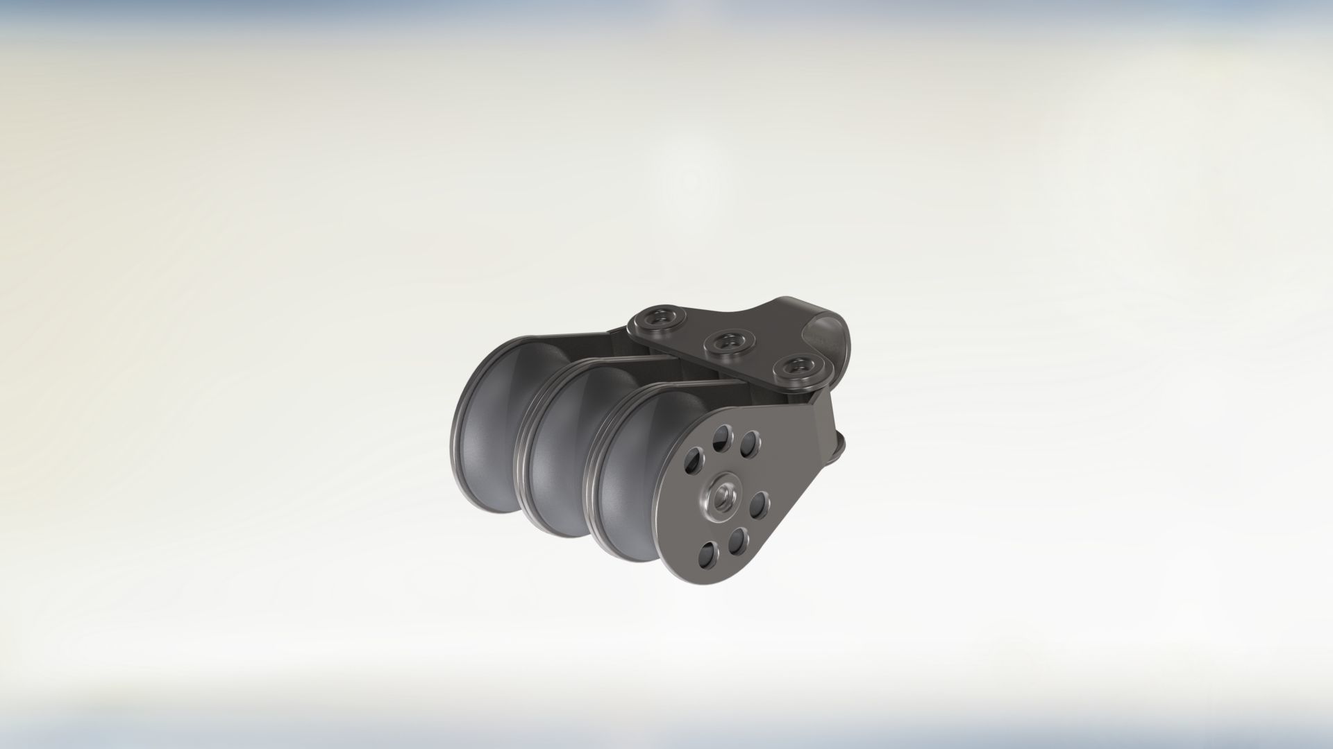 Triple pulley block 6mm rope 3D model | CGTrader