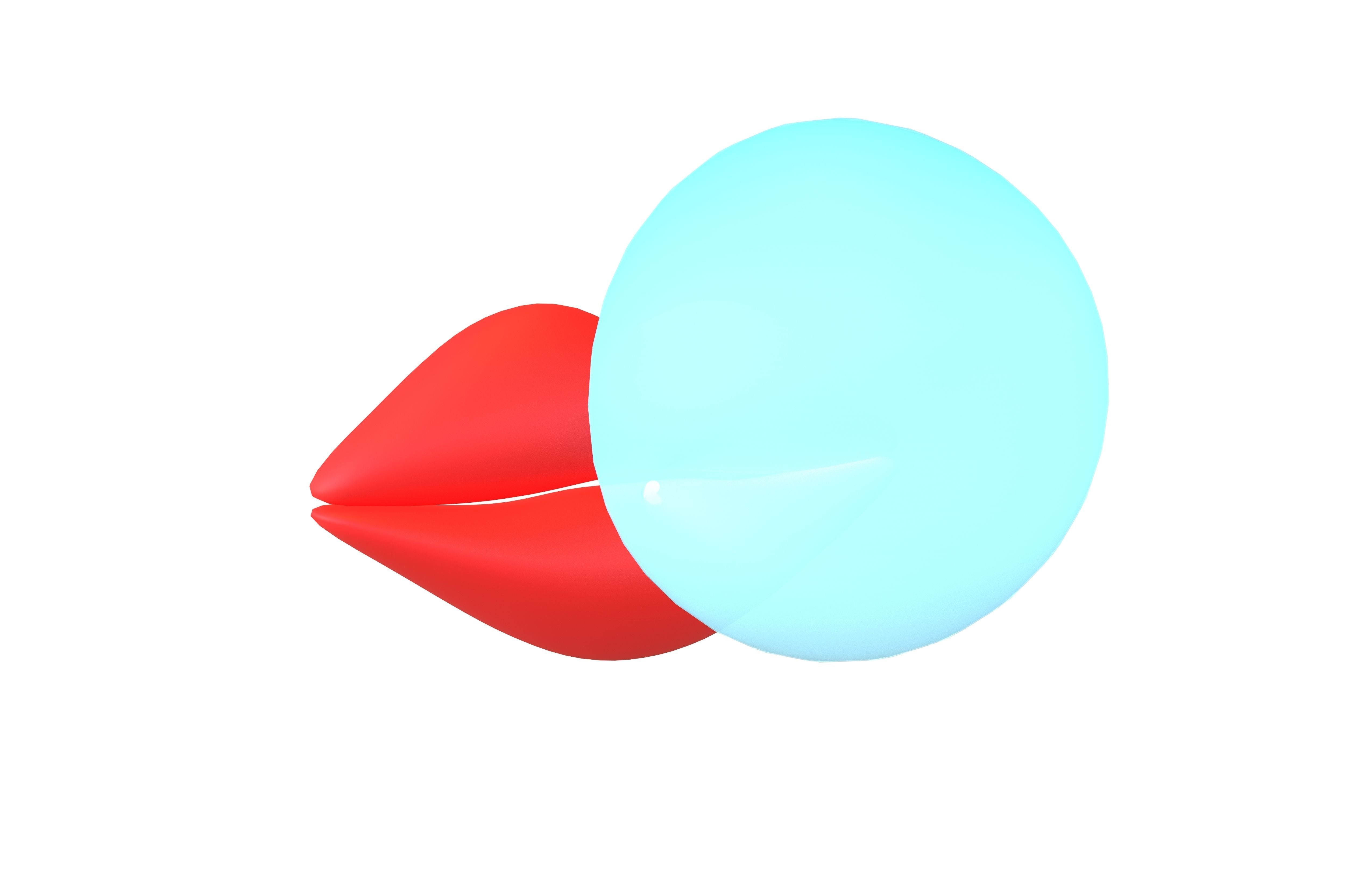3D model Cartoon Lips With Bubblegum v1 003 VR / AR / low-poly | CGTrader