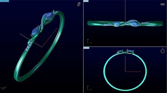 bangle with different parts 3D model 3D printable | CGTrader