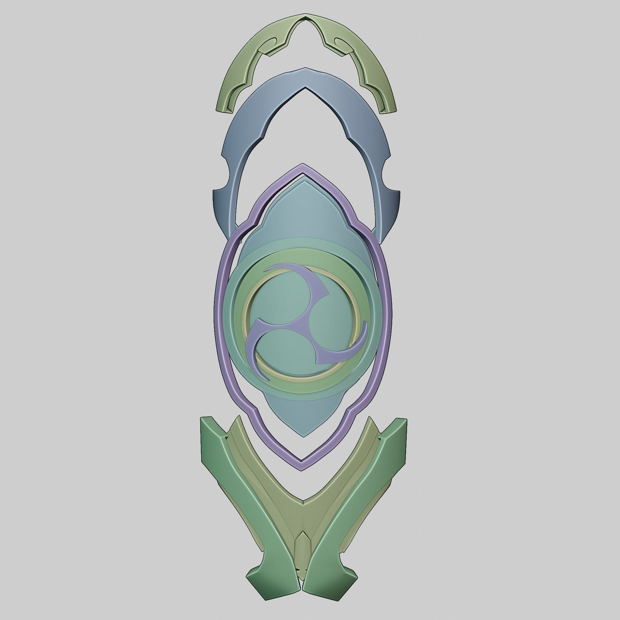 Genshin Impact Raiden Shogun Shoulder Pad 3D model 3D printable | CGTrader