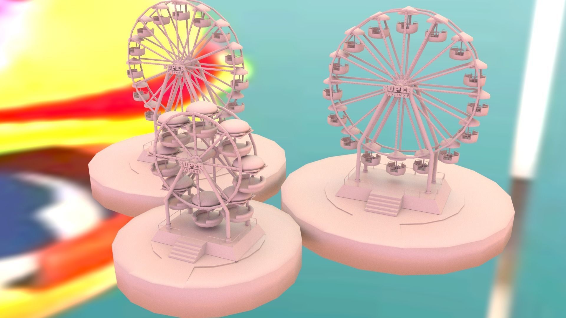 3D model Ferris wheels pack VR / AR / low-poly | CGTrader
