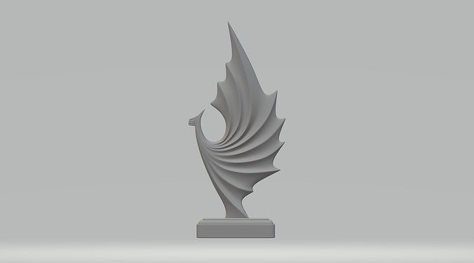 Phoenix statue of bird with wings 3D model 3D printable | CGTrader
