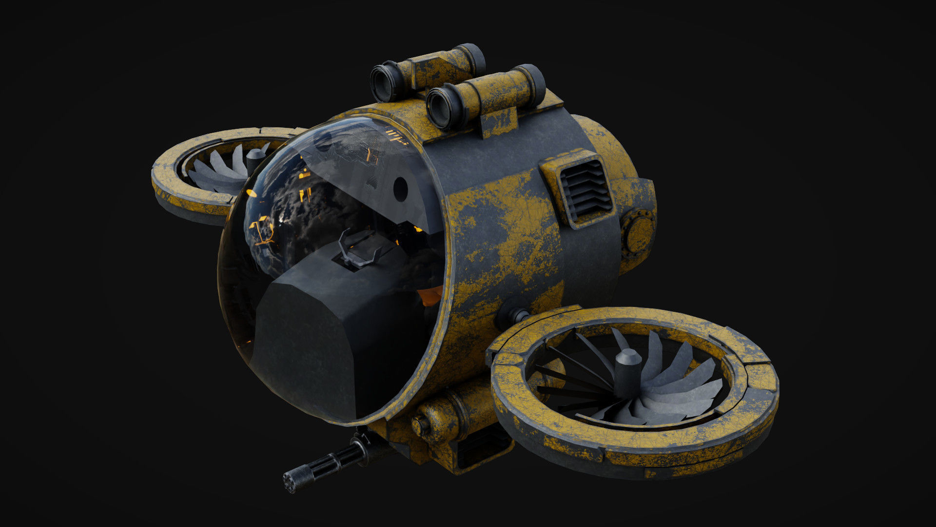 3D model sci-fi helicopter rotor craft VR / AR / low-poly | CGTrader