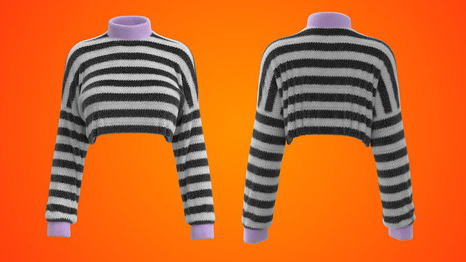Oversize Croped Jumper Fitted to Gen8 Body Mesh 3D model | CGTrader