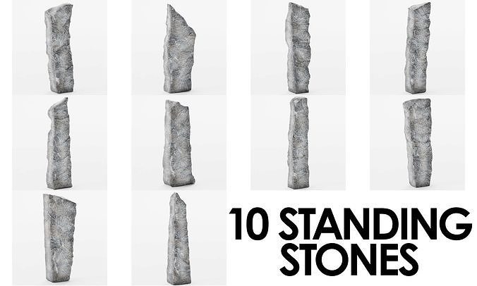 3D model Standing Stones - 10 Low-Poly Monolith Models - Game-Ready VR ...