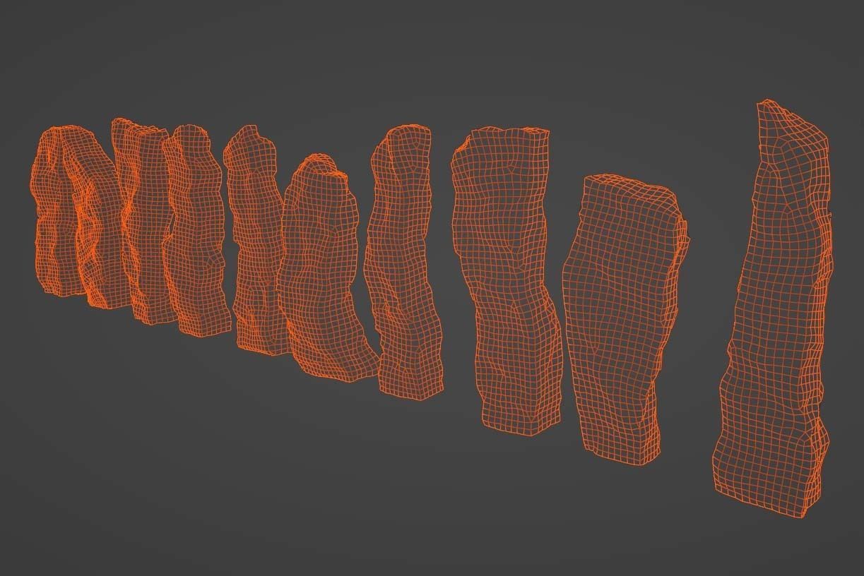 3D model Standing Stones - 10 Low-Poly Monolith Models - Game-Ready VR ...