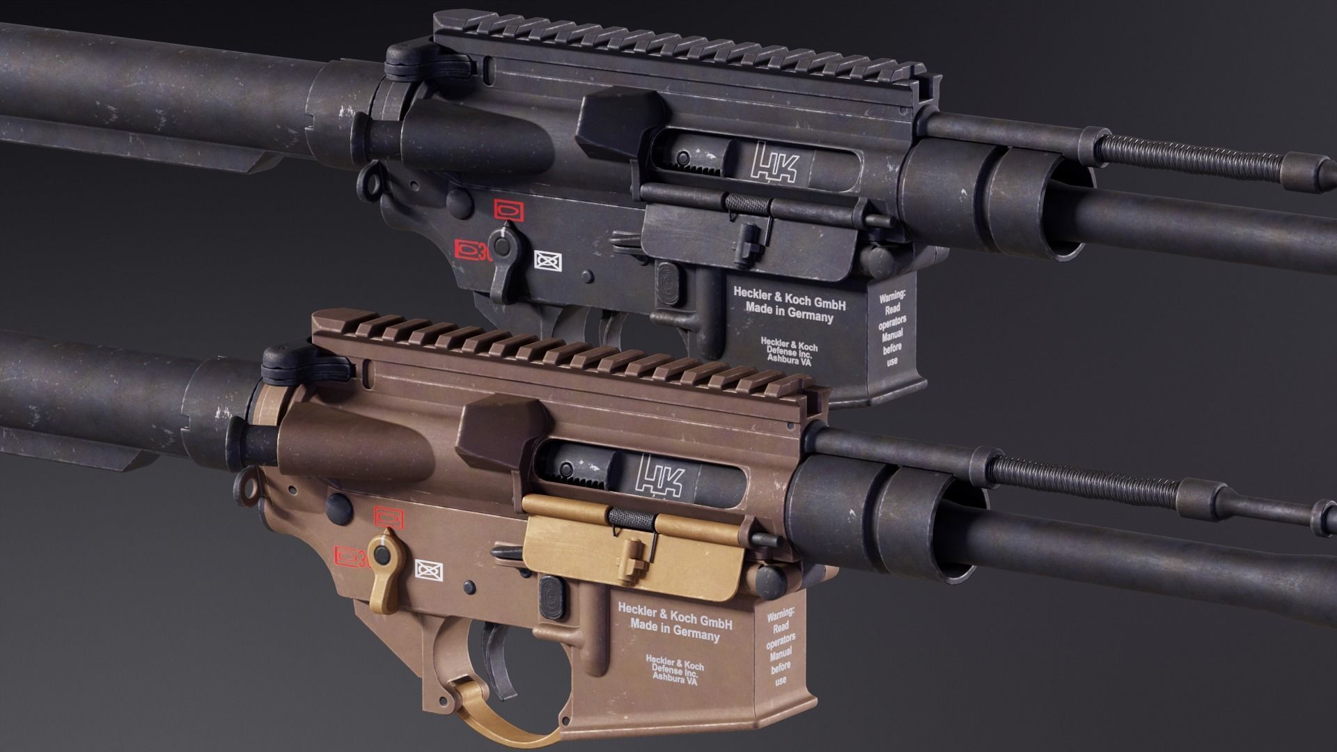 3D model HK416A5 Reciever with 10 5 inch barrel VR / AR / low-poly ...