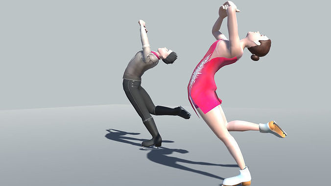 Figure Skating Actions 3D model animated rigged | CGTrader