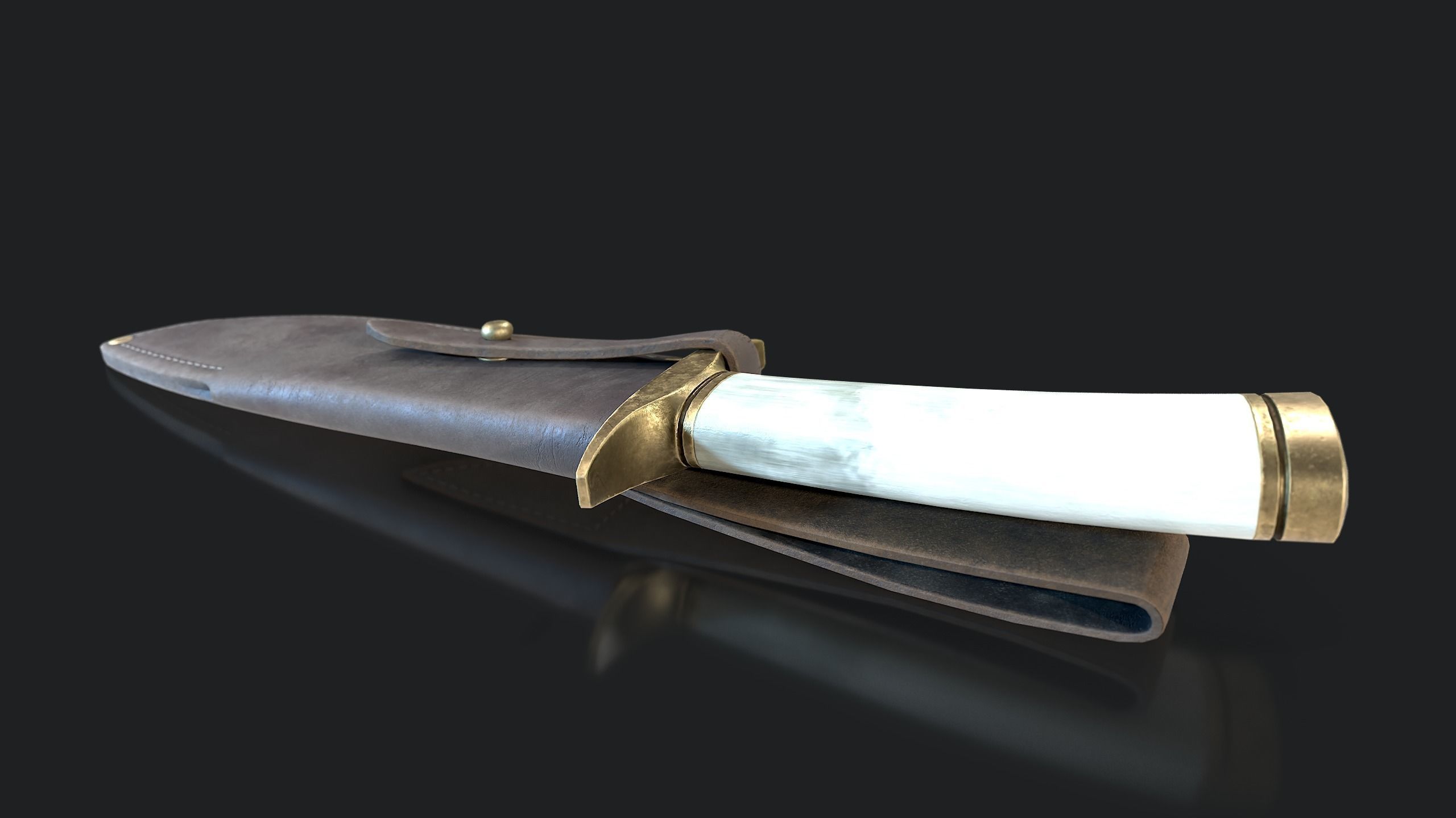 3D model Knife with Sheath VR / AR / low-poly | CGTrader