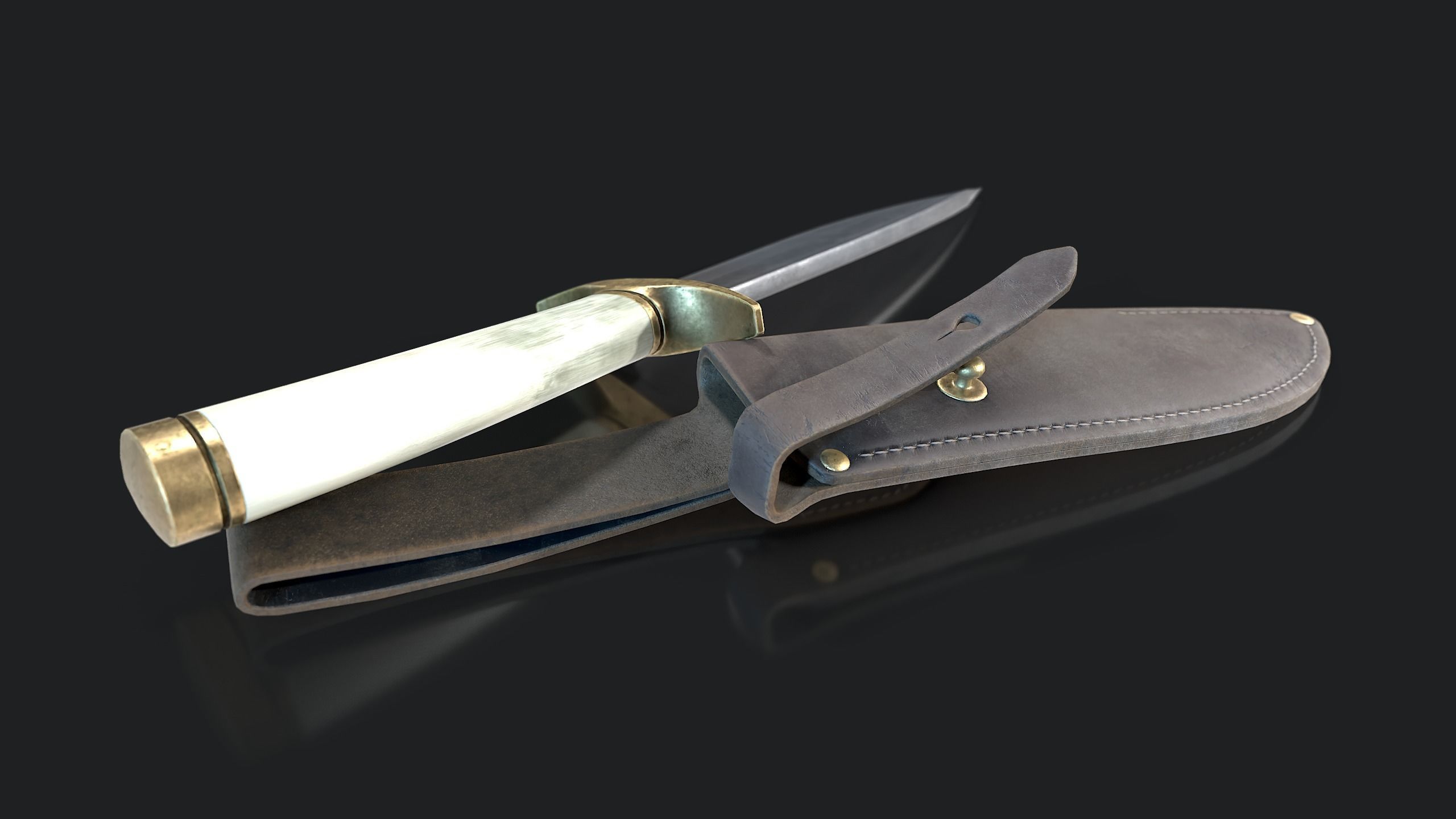 3D model Knife with Sheath VR / AR / low-poly | CGTrader