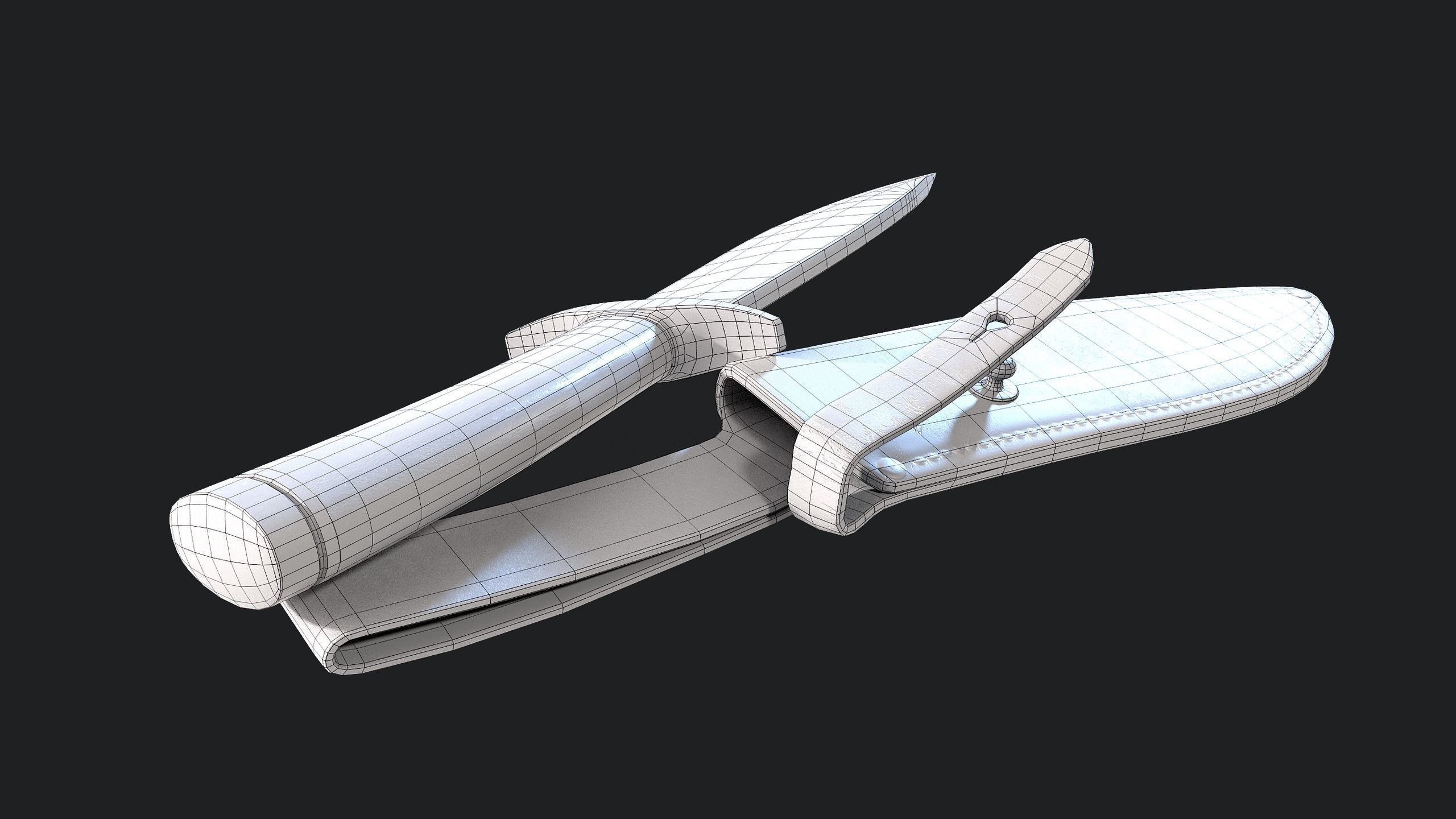 3D model Knife with Sheath VR / AR / low-poly | CGTrader