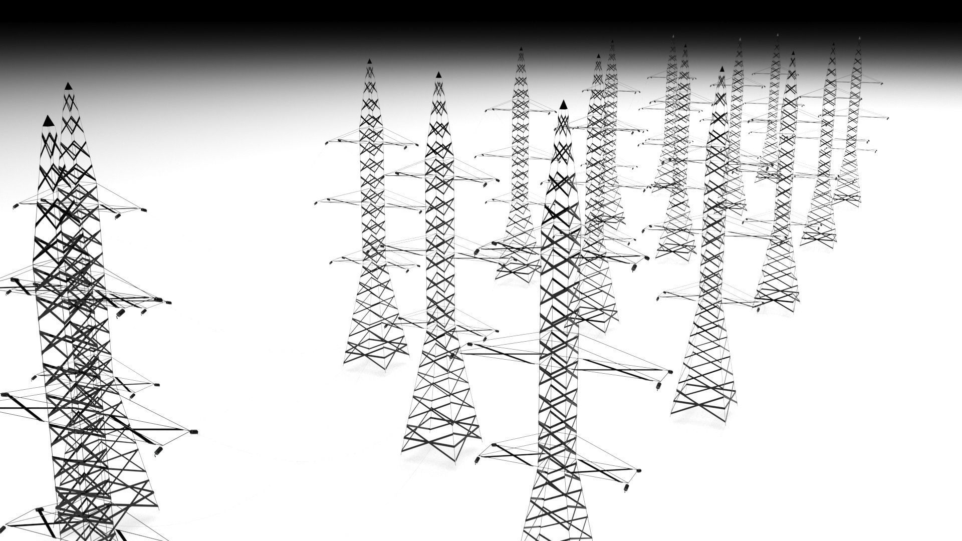 Powerline of Electric Transmission towers 3D model | CGTrader