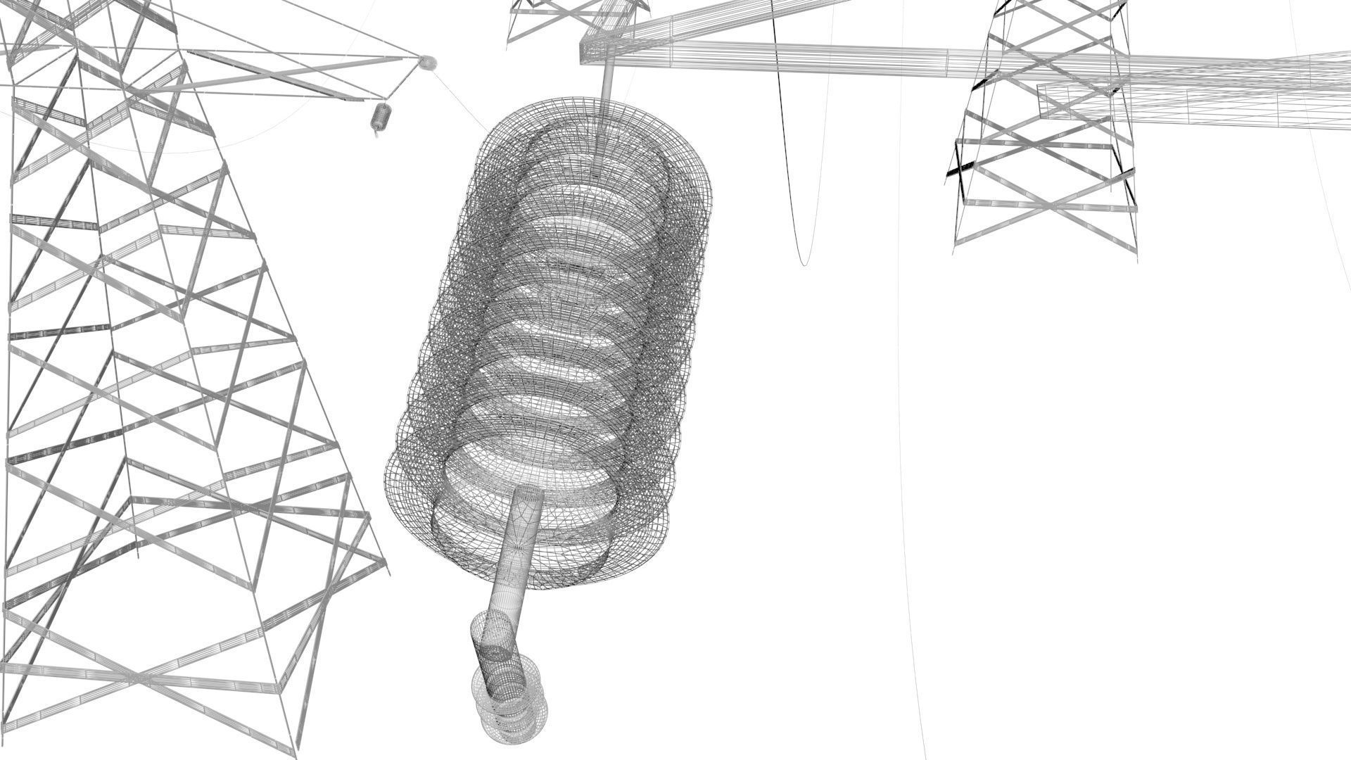 Powerline of Electric Transmission towers 3D model | CGTrader
