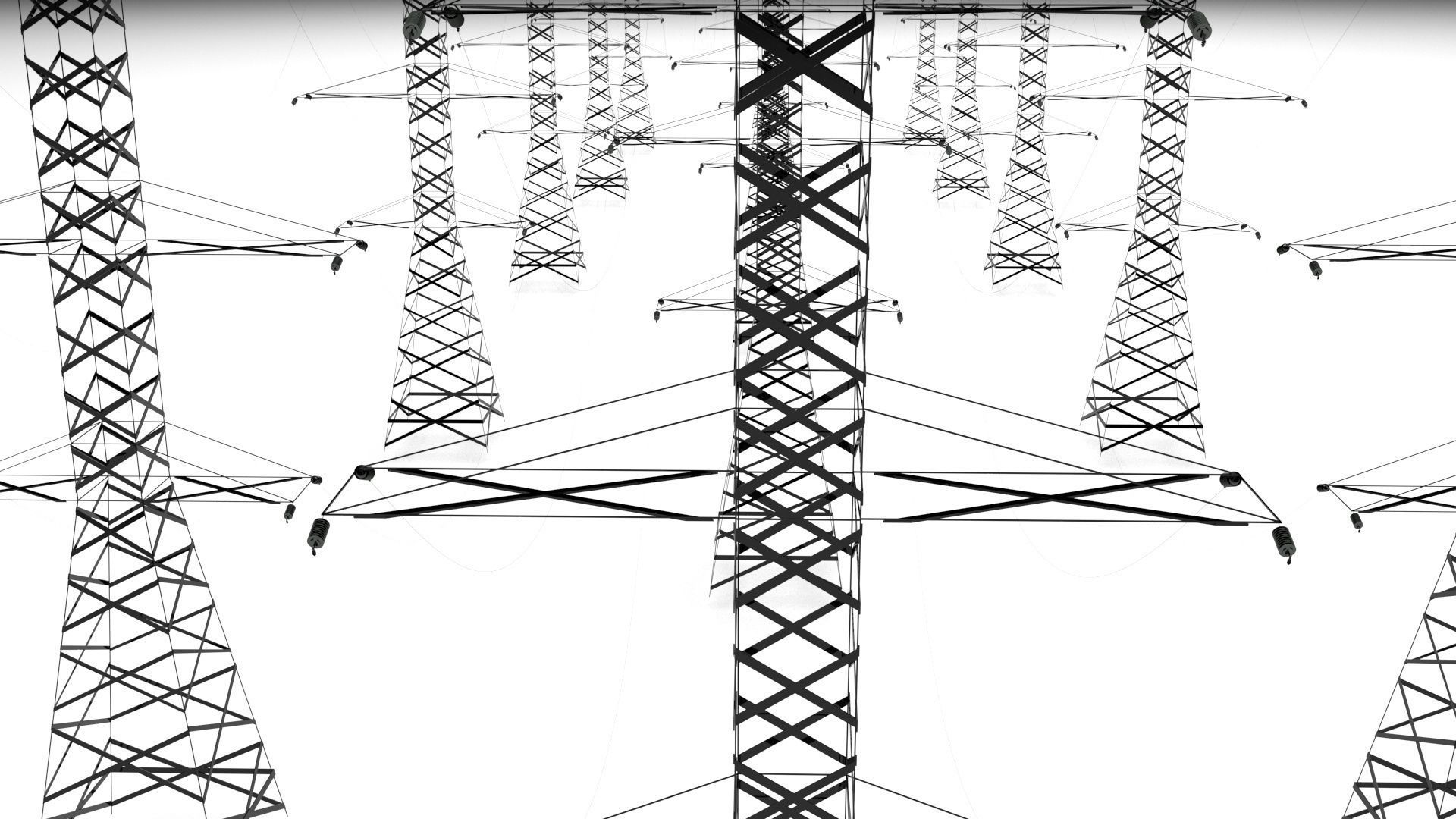 Powerline of Electric Transmission towers 3D model | CGTrader