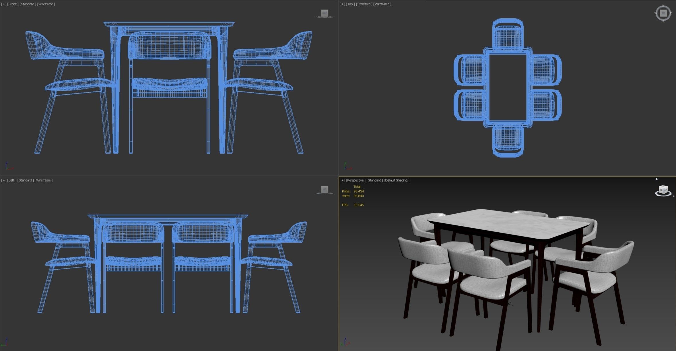 Konyshev Play Table with Article Savis Gray Dining Chairs 3D model | CGTrader