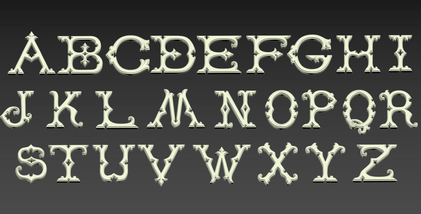 Latin Alphabet 3D model 3D printable | CGTrader