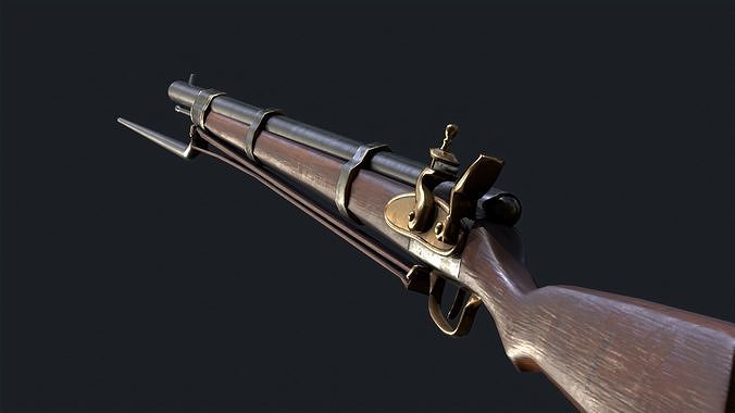 3D model Musket flintlock rifle VR / AR / low-poly | CGTrader