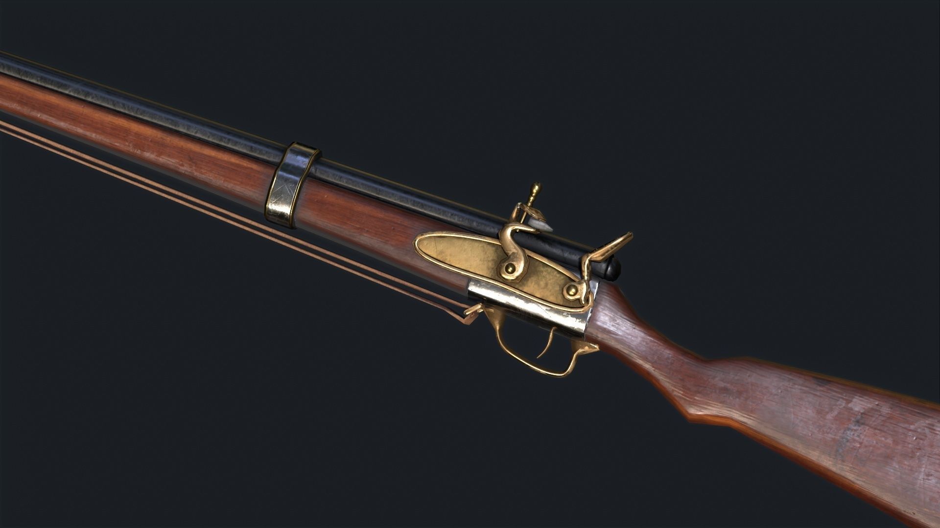 3D model Musket flintlock rifle VR / AR / low-poly | CGTrader