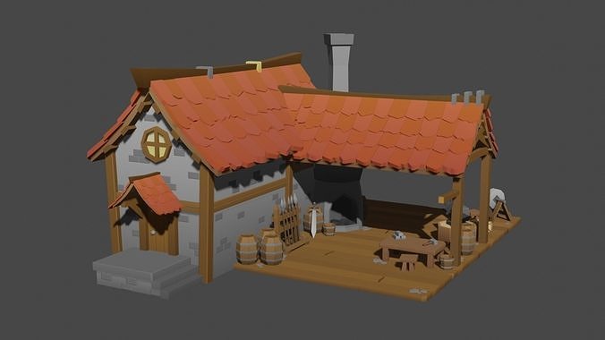 3D model Low Poly Blacksmith Fantasy Stylized VR / AR / low-poly | CGTrader