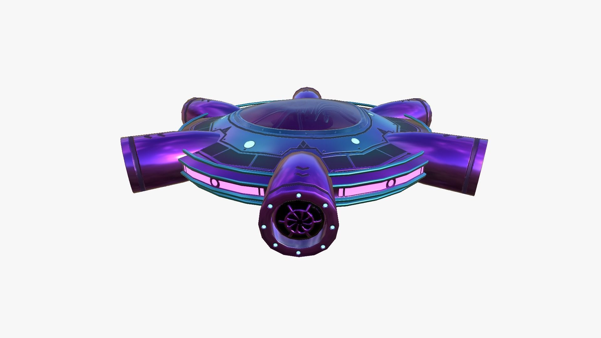 3D model Alien Spaceship UFO J04 Purple Blue - Sci Fi Spacecraft Design ...