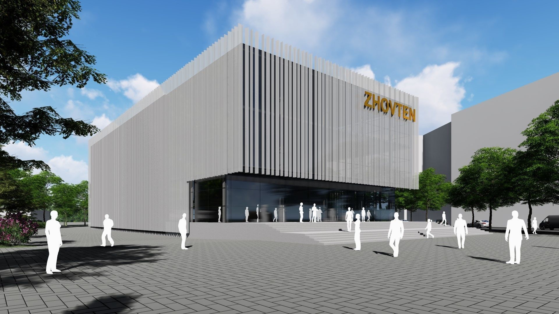 3D model of the cinema building reconstruction 6 versions 3D model ...