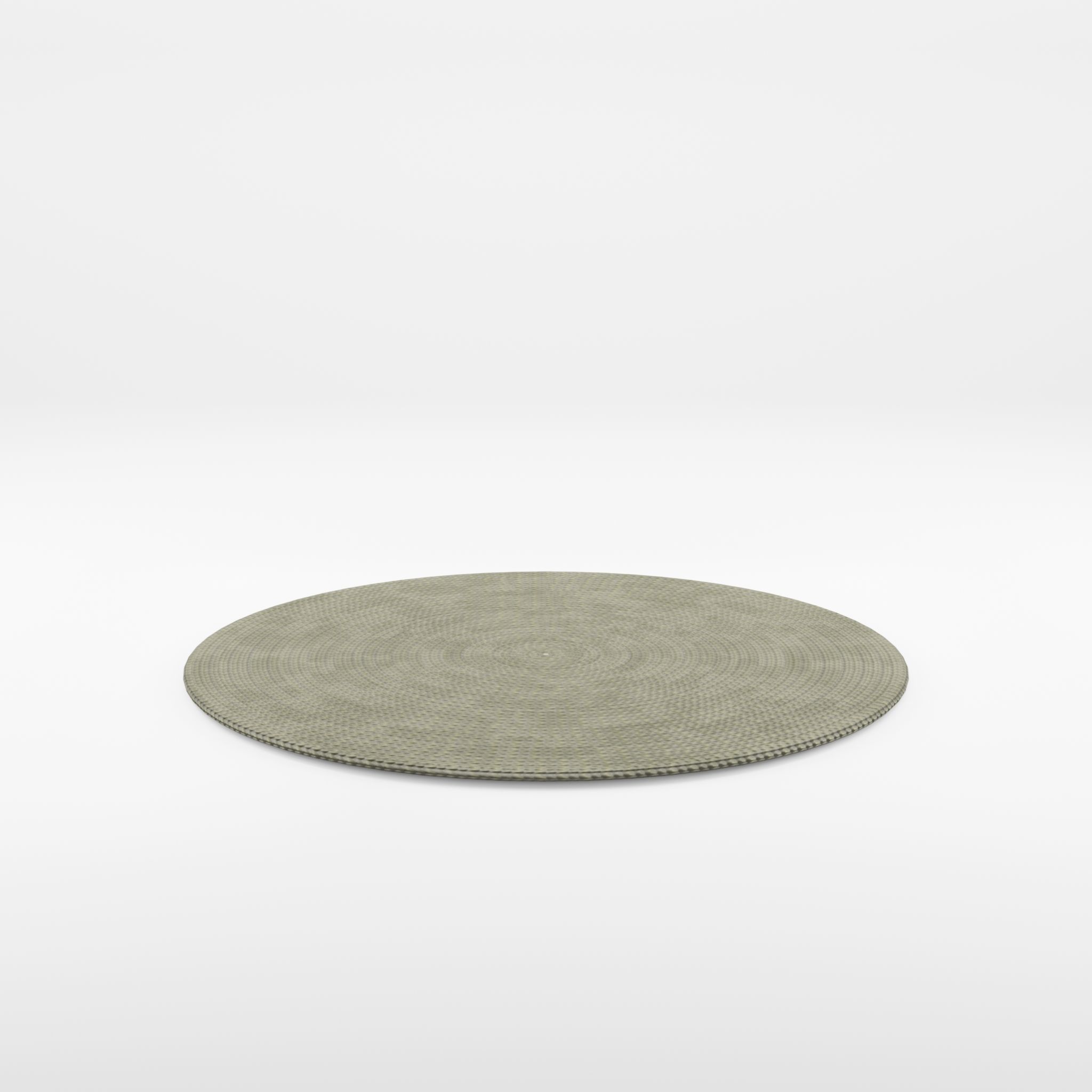 3D model 3D Model of a small round rug in woven jute quality VR / AR ...