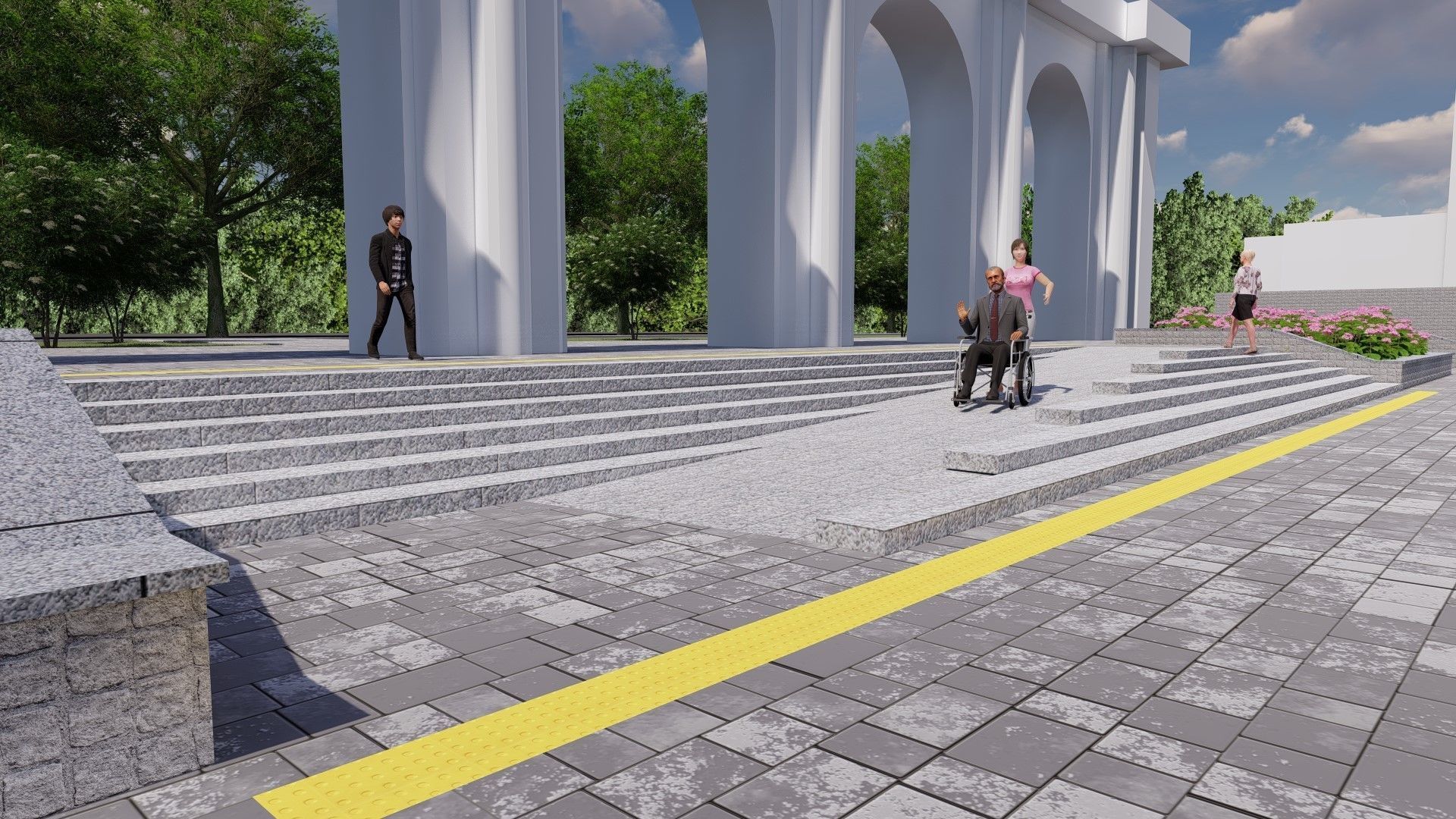 3D model of the square in the classic style of 2 versions 3D model ...