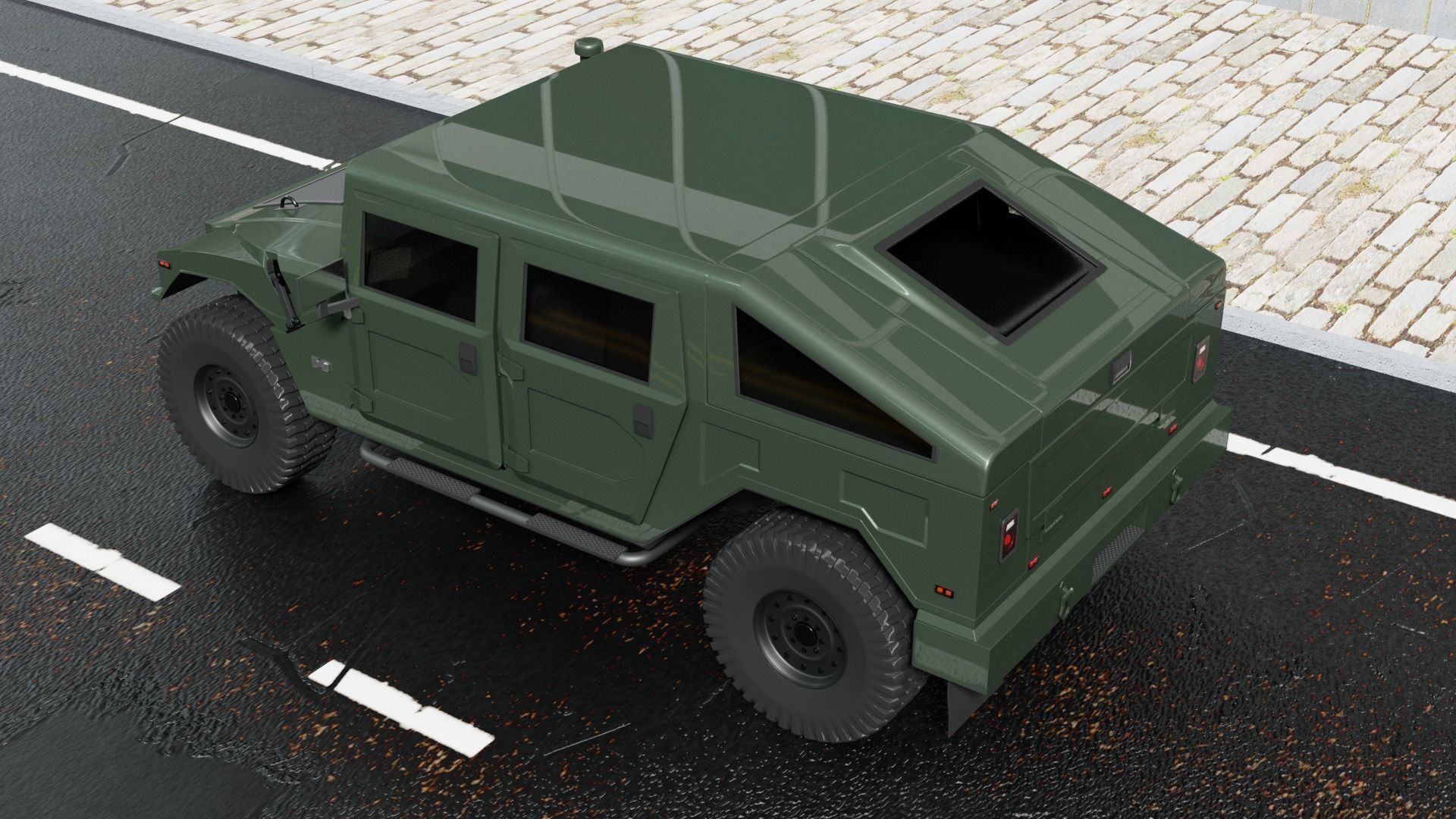 HUMVEE 1993 old HUMMER H1 FOR SUBDIVISION 3D model | CGTrader