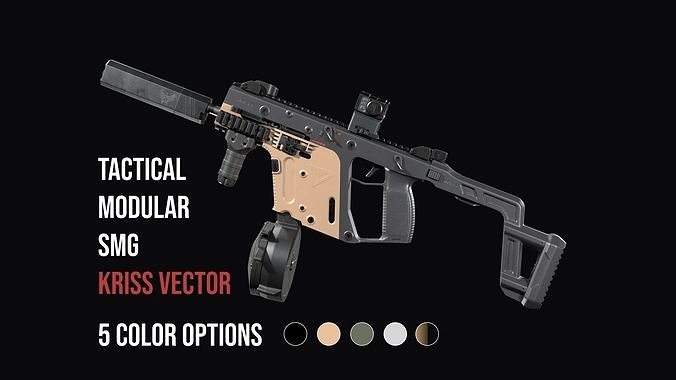 3D model Tactical modular SMG TDI Kriss Vector gen2 VR / AR / low-poly ...