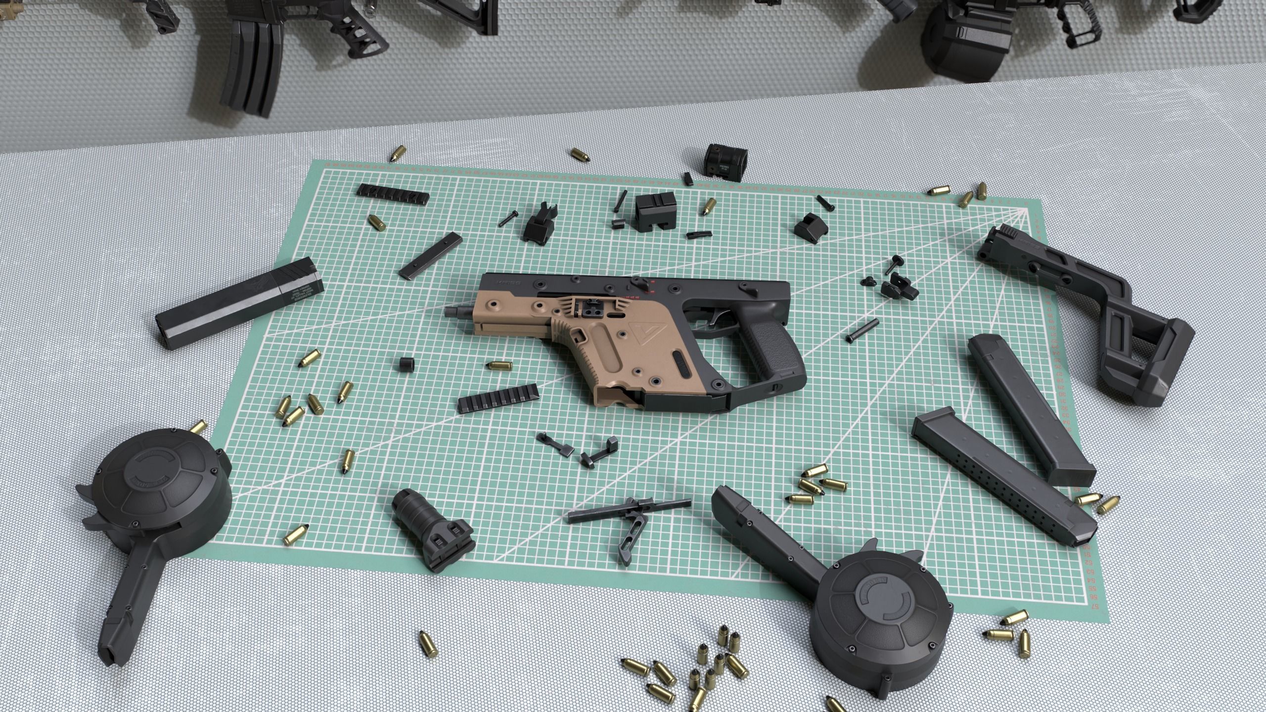 3D model Tactical modular SMG TDI Kriss Vector gen2 VR / AR / low-poly ...