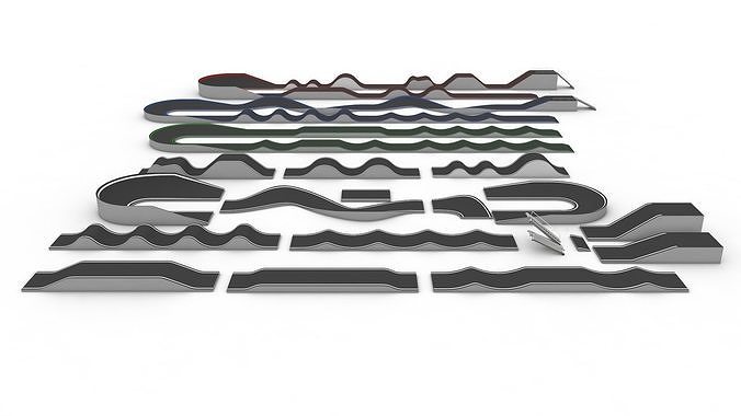 Pump track kit and 3 pre-built tracks 3D model | CGTrader