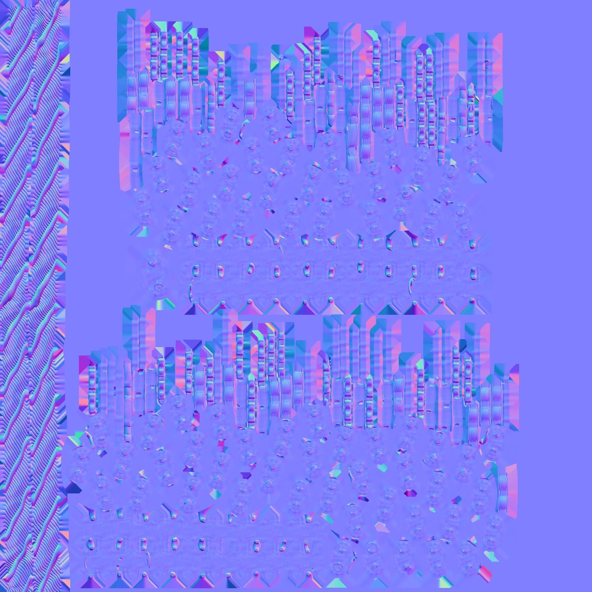 3D model Oversize Metal Chains Multi-Row Huge Rapper Necklace VR / AR ...