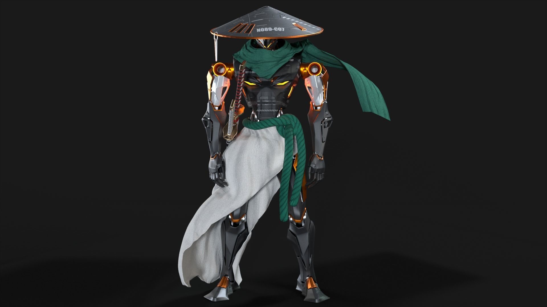 3D model Cyborg Samurai VR / AR / low-poly | CGTrader
