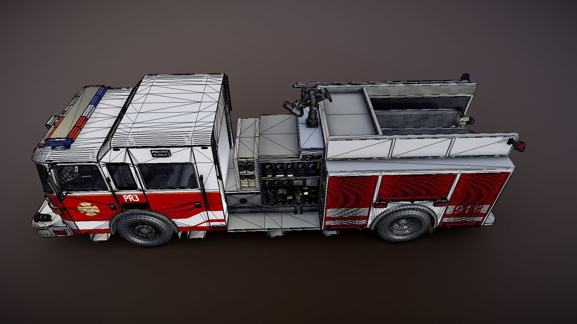 3D model American Fire Truck VR / AR / low-poly | CGTrader