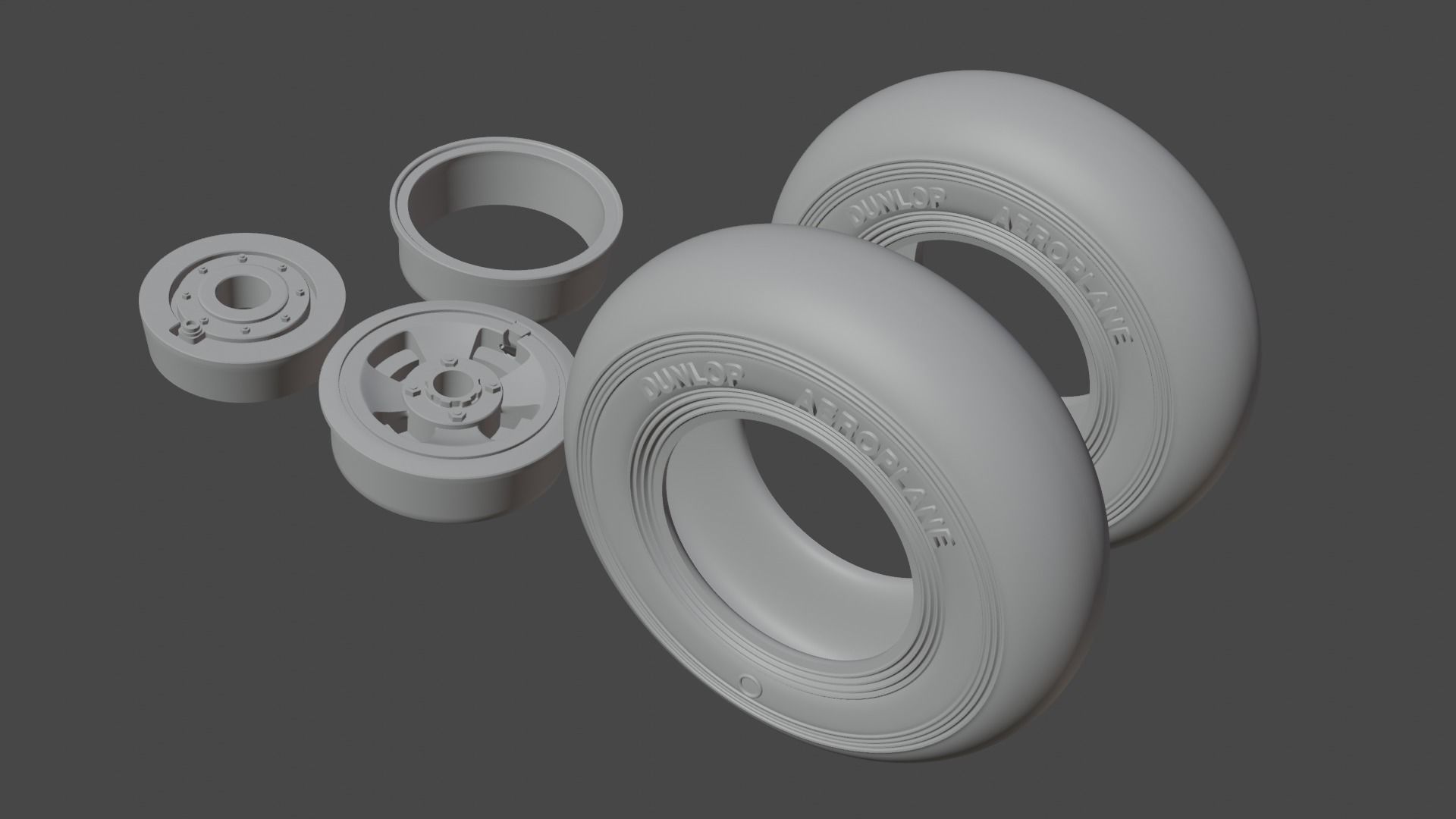Hawker Hurricane Main and TailWheel set 3D model 3D printable | CGTrader