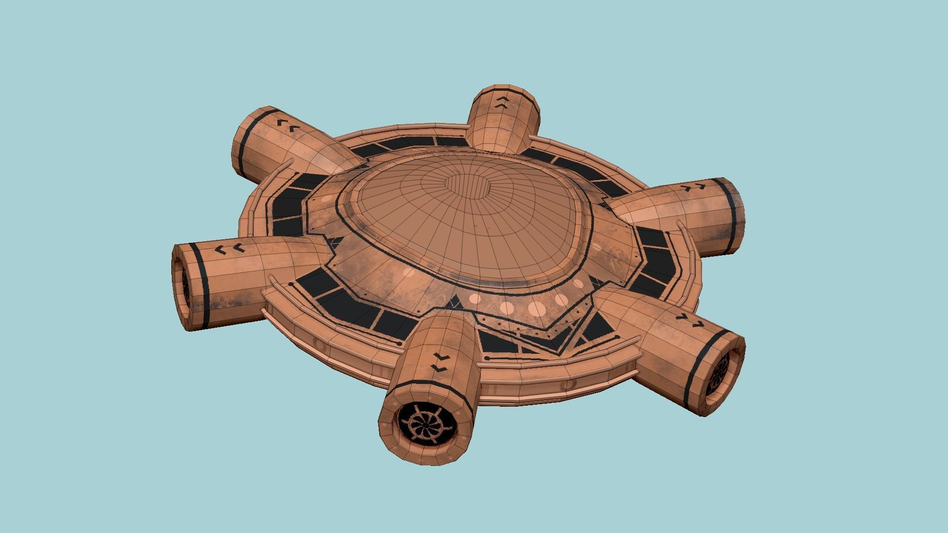 3D model Alien Spaceship UFO J06 Copper - Sci Fi Spacecraft Design VR ...