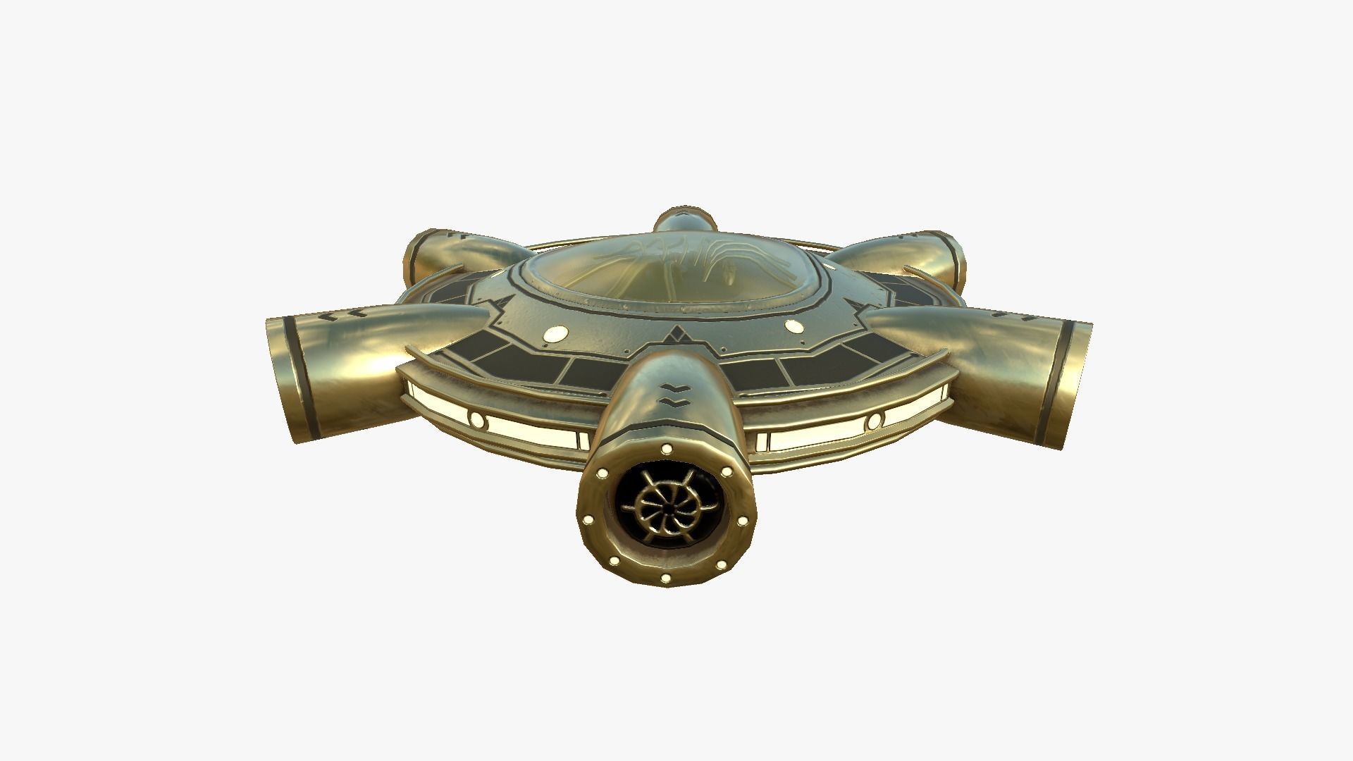 3D model Alien Spaceship UFO J07 Gold - Sci Fi Spacecraft Design VR ...
