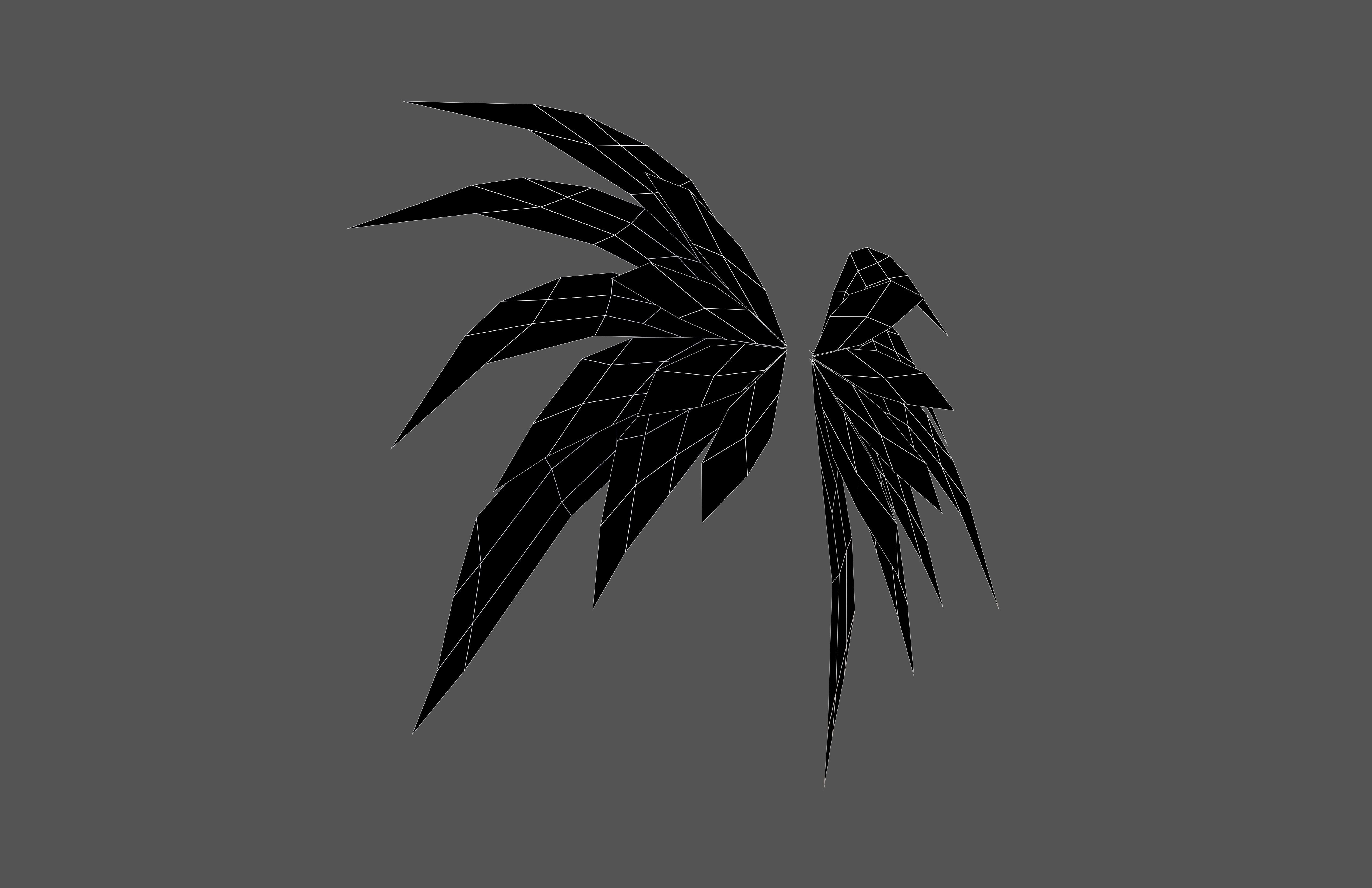 3D model Low Poly Wings v4 001 VR / AR / low-poly | CGTrader