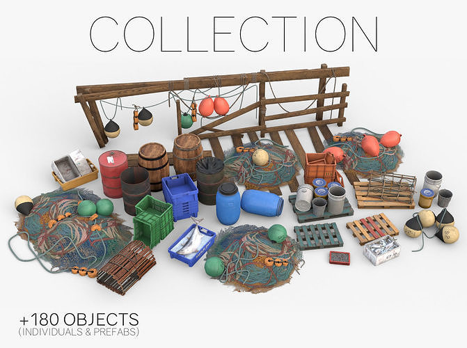 Harbor Assets Collection VR / AR / low-poly | CGTrader