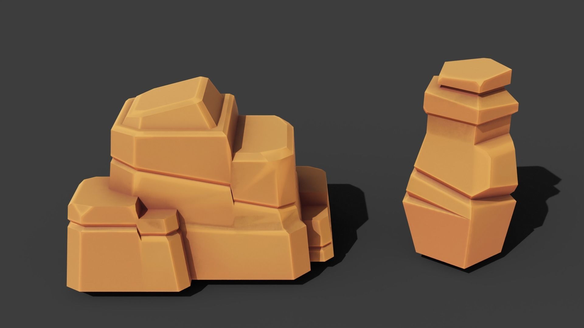 3D model 11 Lowpoly Stylized Rock Formations Set VR / AR / low-poly ...